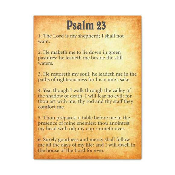 Express Your Love Gifts | Art | Scripture Sign Psalm 23 Chapter Gold Bible Canvas Christian Wall ...